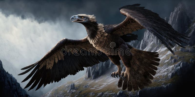 Flying Imaginative Creature or Dinosaur Fly in the Sky. Stock ...