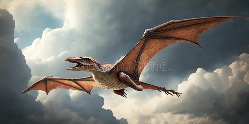 Flying Imaginative Creature or Dinosaur Fly in the Sky. Stock ...