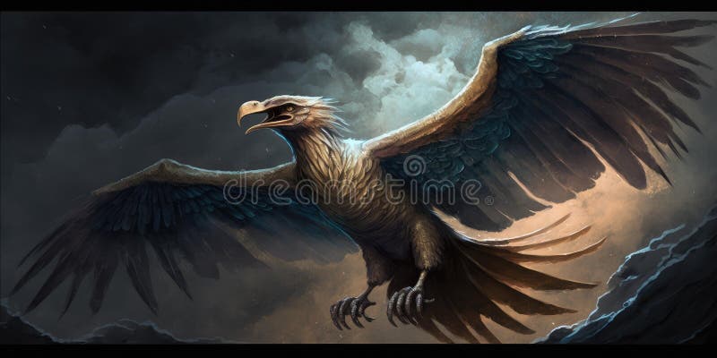 Flying Imaginative Creature or Dinosaur Fly in the Sky. Stock ...