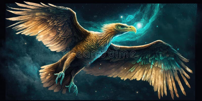 Flying Imaginative Creature or Dinosaur Fly in the Sky. Stock Image ...