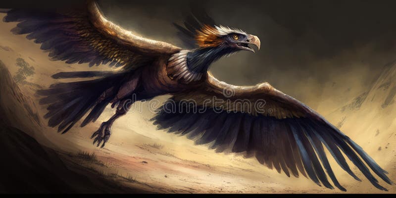 Flying Imaginative Creature or Dinosaur Fly in the Sky. Stock Image ...