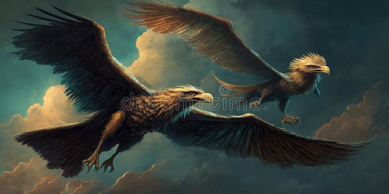 Flying Imaginative Creature or Dinosaur Fly in the Sky. Stock ...