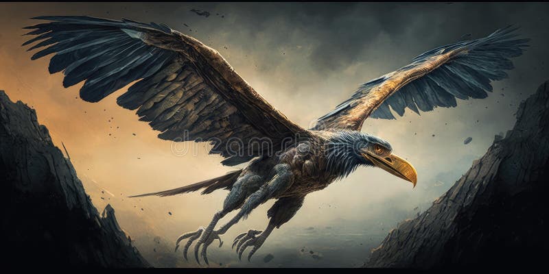 Flying Imaginative Creature or Dinosaur Fly in the Sky. Stock ...