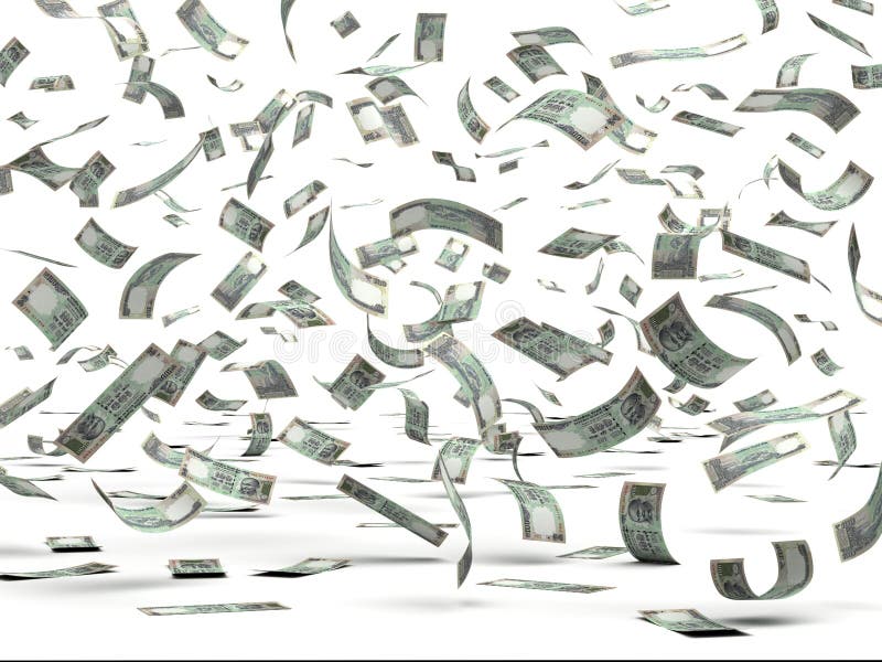 Flying Indian Rupee stock illustration. Illustration of financial ...