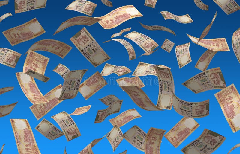 Flying Indian Rupee stock illustration. Illustration of financial ...