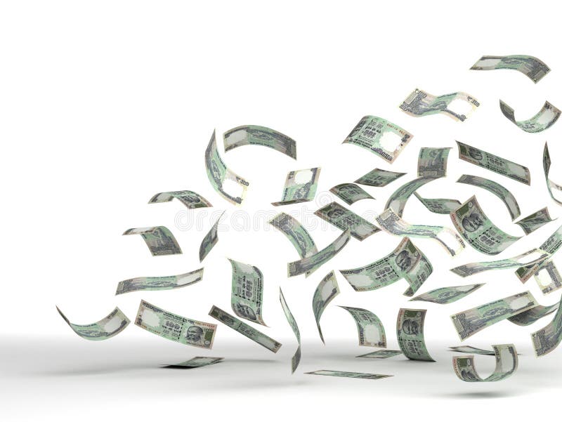 Flying Indian Rupee stock illustration. Illustration of financial ...