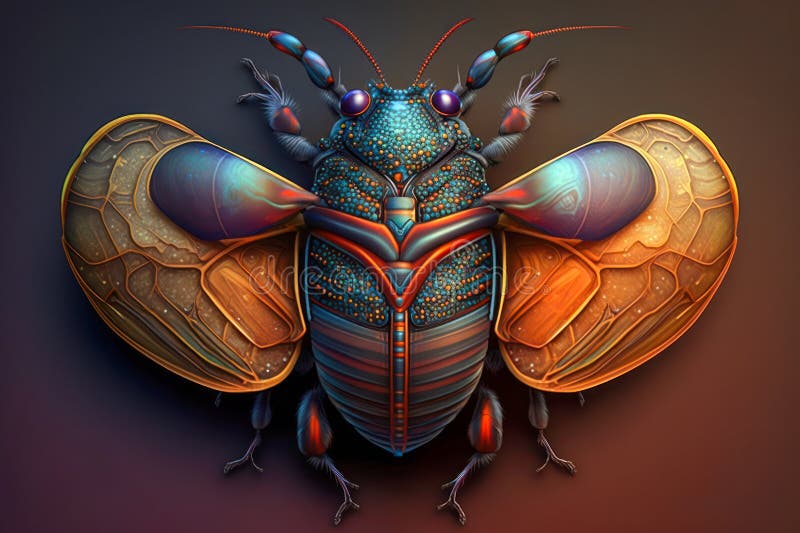 Flying Insect with Metallic Shell. Generative AI. Stock Photo - Image ...