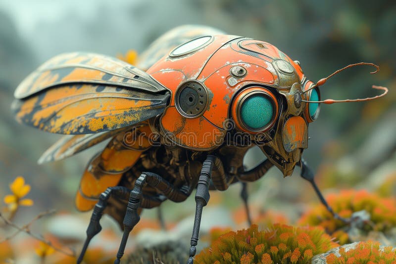 A flying insect robot stock illustration. Illustration of robotic ...