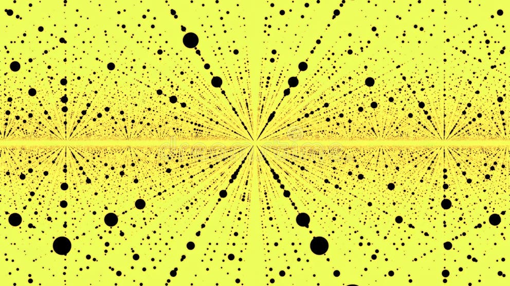 Flying Inside Abstract Space with Rows of Flying Dots. Animation ...
