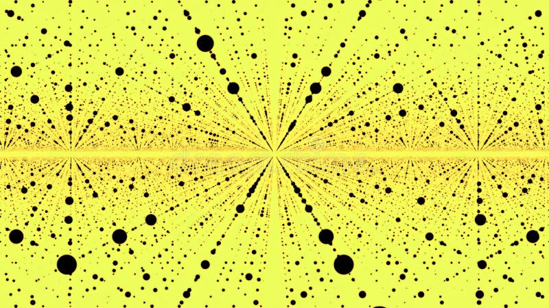 Flying Inside Abstract Space with Rows of Flying Dots. Animation ...