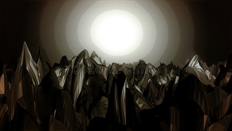 Flying Inside Dark Underground Cave with Sharp Rock Formations ...