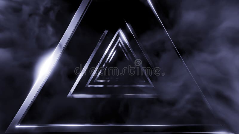 Flying Inside Futuristic Abstract Tunnel of Metallic Triangles and ...