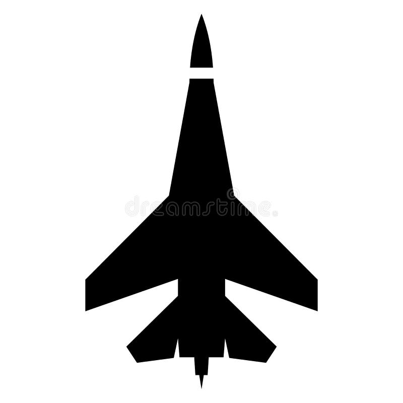 Flying Jet Fighter Simple Icon Stock Vector - Illustration of engine ...