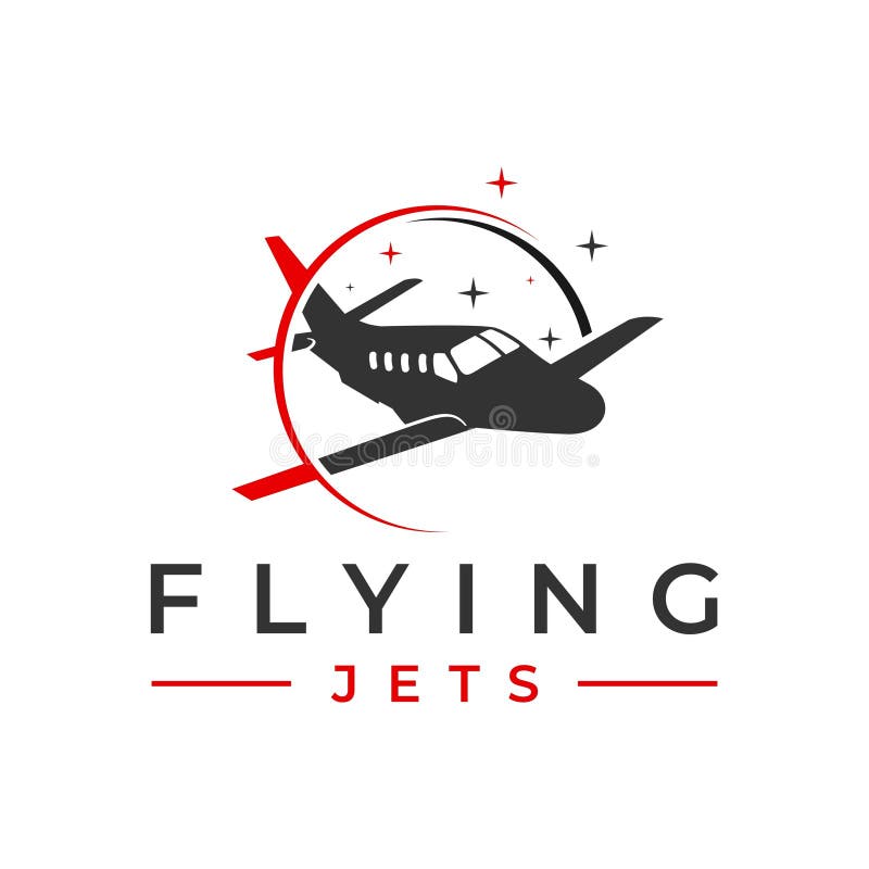 Flying Jet Transportation Illustration Logo Stock Vector - Illustration ...
