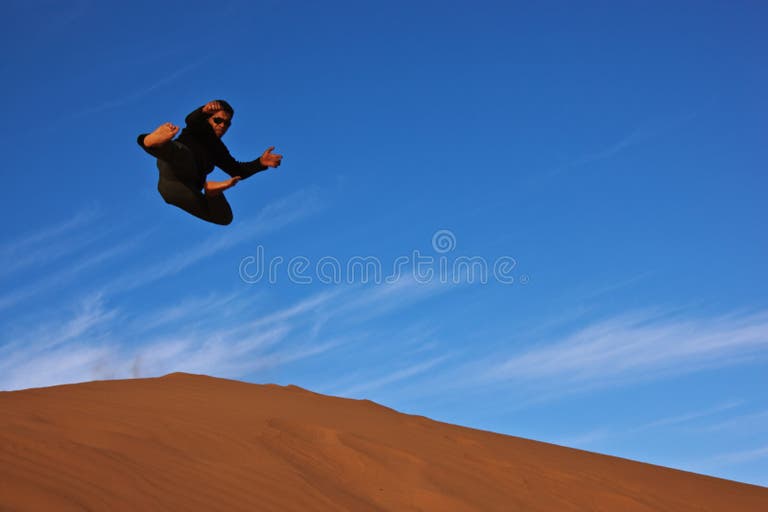 Flying karate man stock photo. Image of punching, black - 8191456