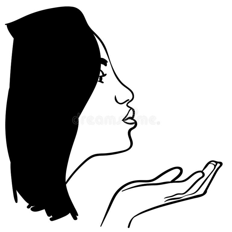 Flying Kiss Vector Illustration by Crafteroks Stock Vector ...