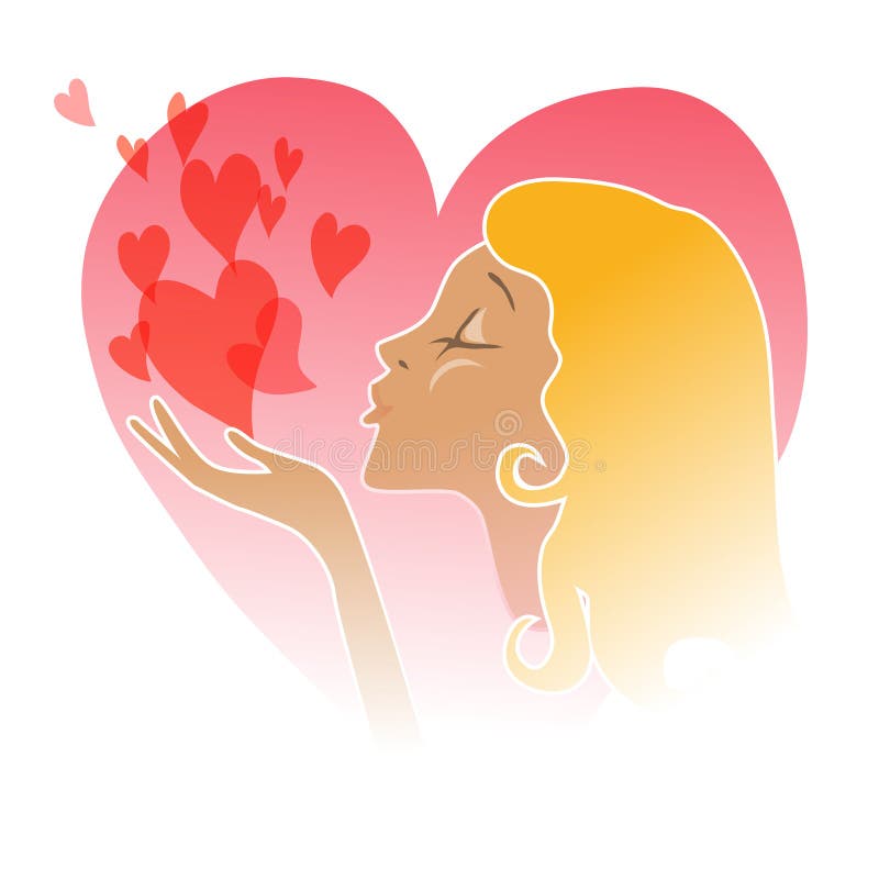 Flying Kiss - Vector stock vector. Illustration of emotion - 48512811