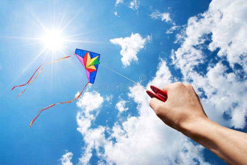 Flying kite stock image. Image of bright, holding, joyful - 24481381