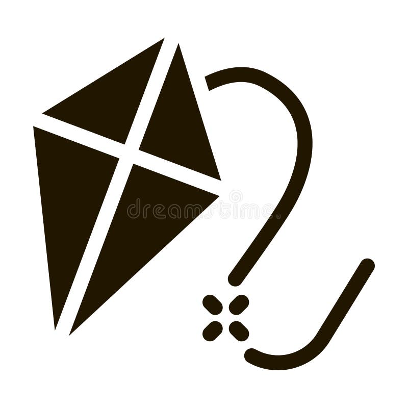 Flying Kite Icon Vector Glyph Illustration Stock Vector - Illustration ...