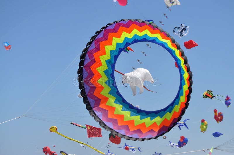 Flying kite editorial stock photo. Image of wing, blue - 237323193