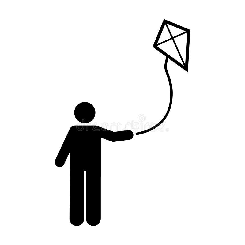 Flying, Kite, Man Icon. Element of Man with Random Object Icon. Premium ...