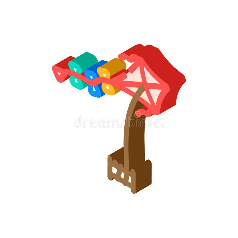 Flying Kites Spring Isometric Icon Vector Illustration Stock Vector ...