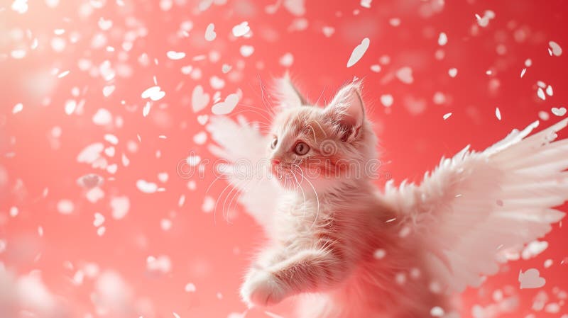 Flying kitty angel stock illustration. Illustration of funny - 303953705