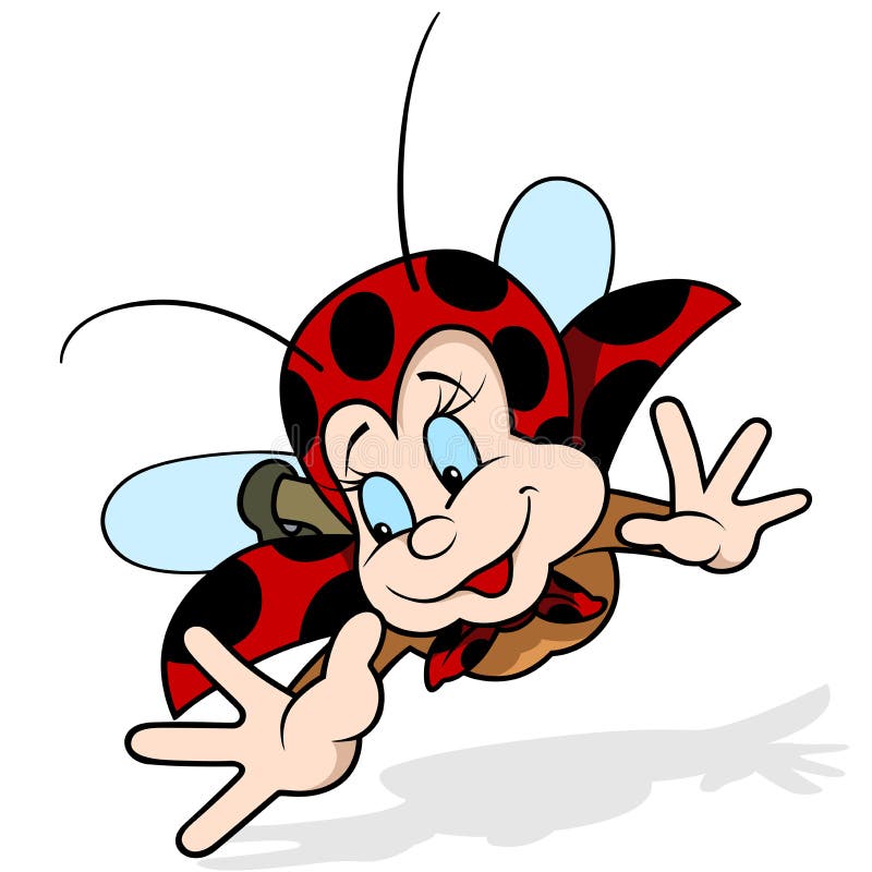 Flying ladybug isolated stock illustration. Illustration of ladybug ...