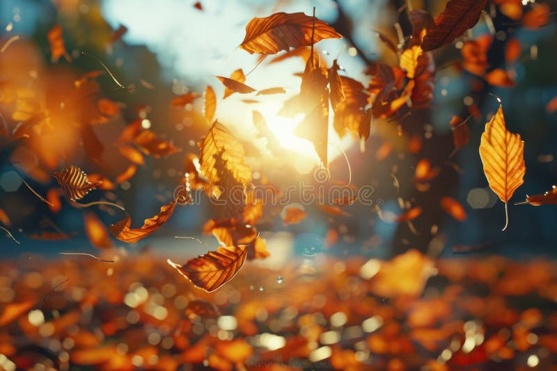 Flying Leaves stock image. Image of generated, leaf - 374317045