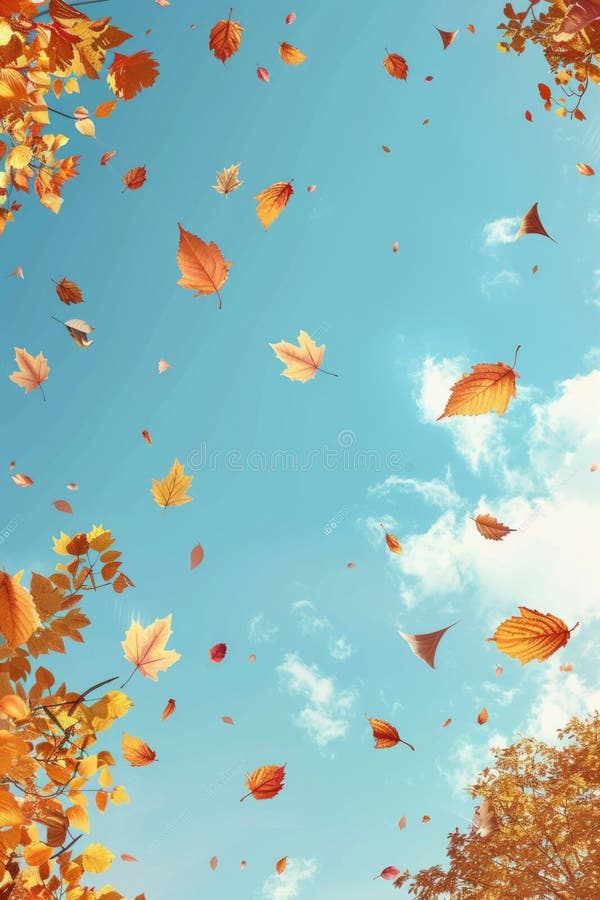 Flying Leaves stock image. Image of fall, blowing, environment - 383017761