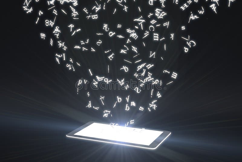 Flying Letters from Glowing Cell Phone Stock Illustration ...