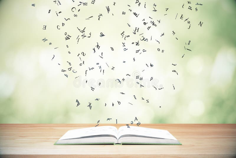 Book Floating Letters Stock Illustrations – 15 Book Floating Letters ...