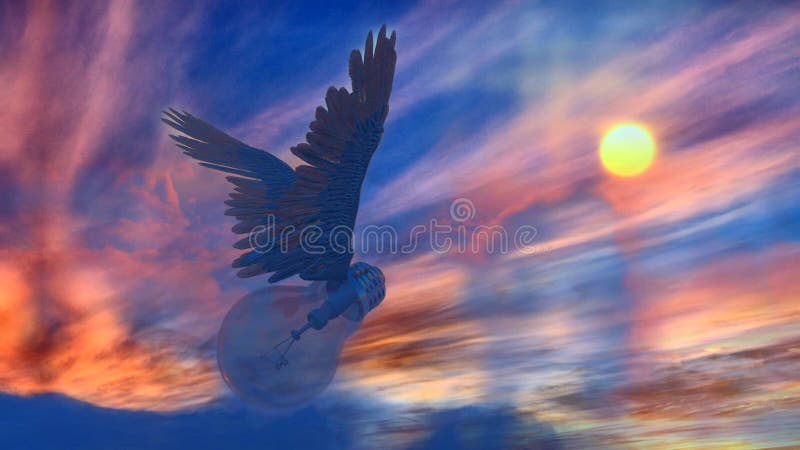 Flying Light Bulb in Cloudy Sky Stock Footage - Video of cloudscape ...