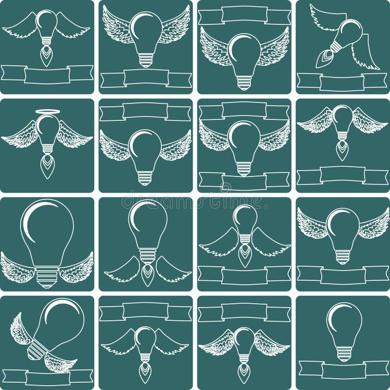 Flying light bulb stock vector. Illustration of abstract - 67088543