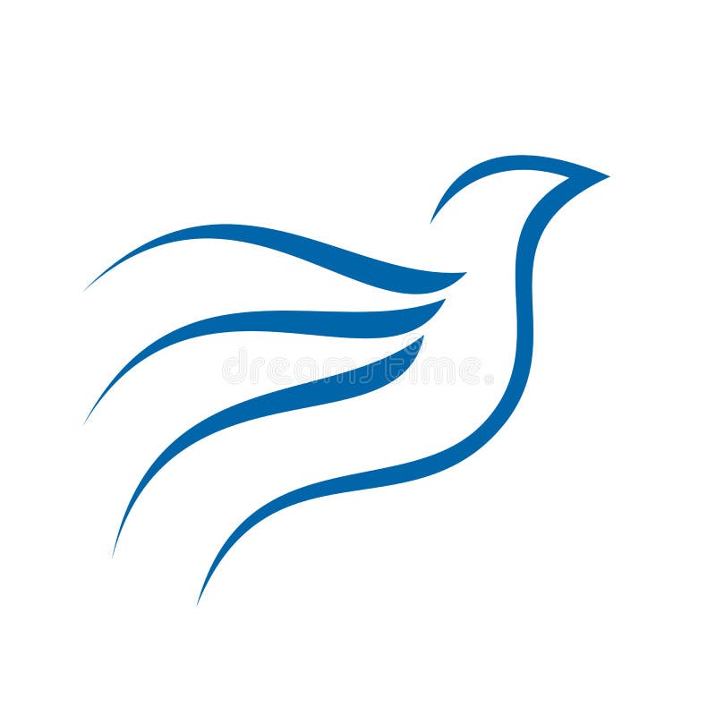 Flying Line Art Abstract Bird Symbol Design Stock Vector - Illustration ...