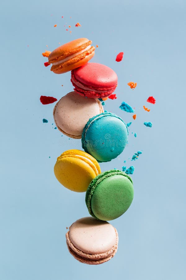 Flying Macarons stock photo. Image of colorful, creativity - 87307056