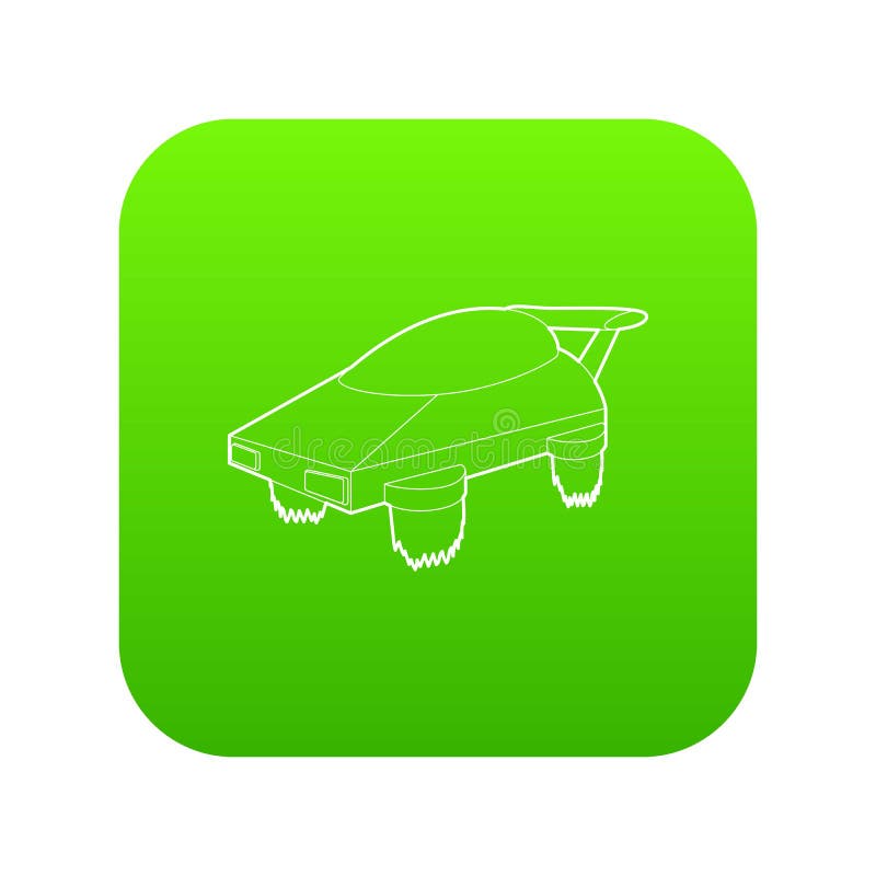 Flying Machine Future Icon, Black Monochrome Style Stock Vector ...