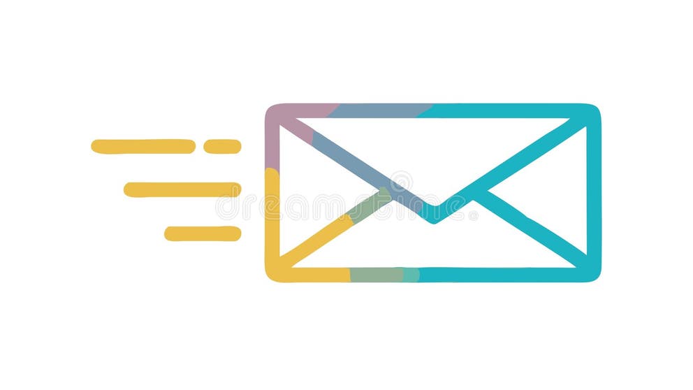 Flying Mail Envelope Icon Vector Illustration for Message, Vector ...