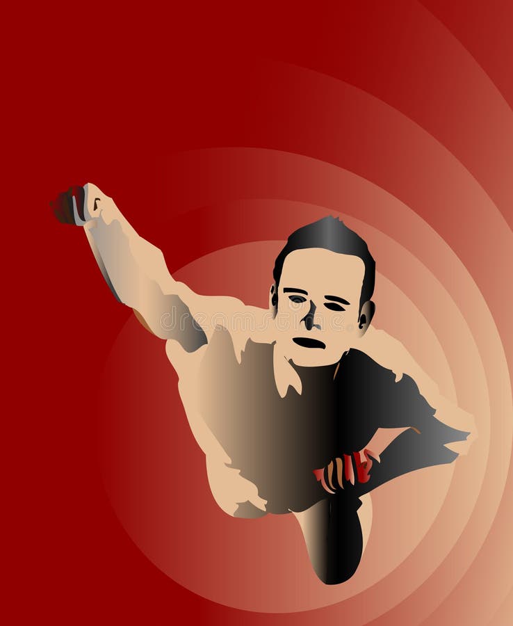 Flying Man stock illustration. Illustration of fist, people - 1200873