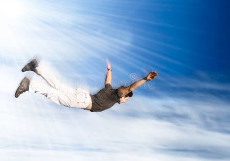 Flying man stock photo. Image of jump, happy, skydiving - 3428148