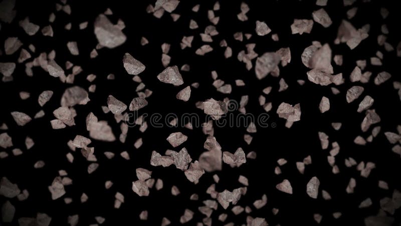 Many Broken Glass Floating in Air on Black Background. Business Damage ...