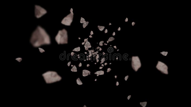 Rocks Stone Falling Rain on the Floor Demolition Collapse Green Screen ...