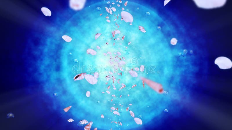 Flying Many Sea Shells in Blue Water. Collection of Realistic Shellfish ...