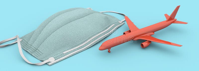 Flying with Masks Concept 3d Render Stock Illustration - Illustration ...