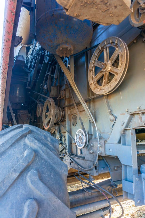 The Flying Mechanism of the Agricultural Combine Stock Image - Image of ...