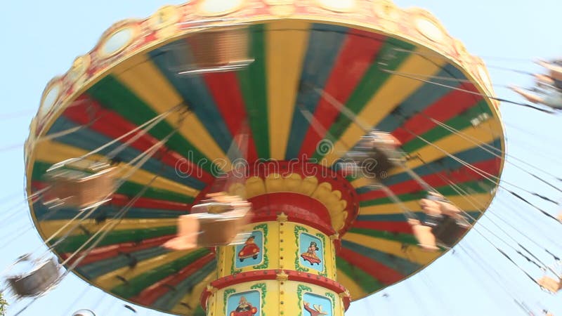 Flying with Merry-go-round Over the Trees. Stock Video - Video of ...