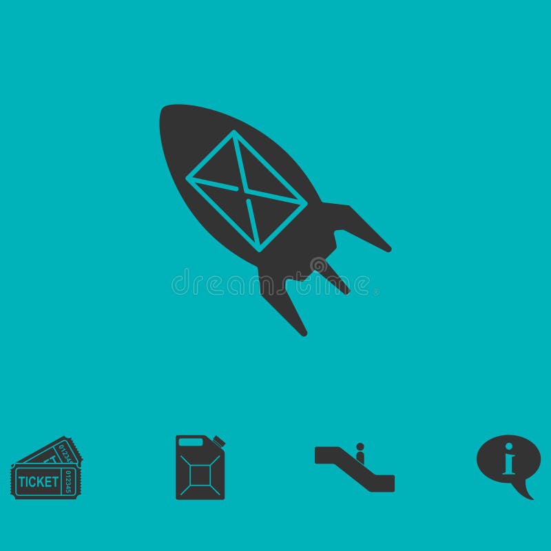 Flying message icon flat stock vector. Illustration of business - 137888223