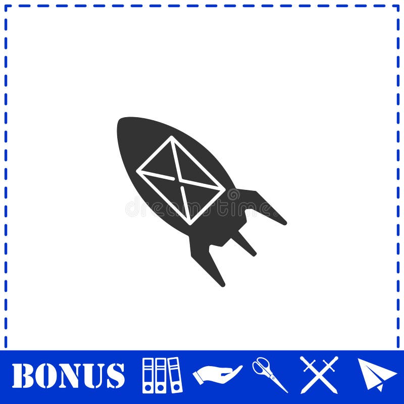 Flying Message Simple Icon. Mail with Wings Stock Vector - Illustration ...