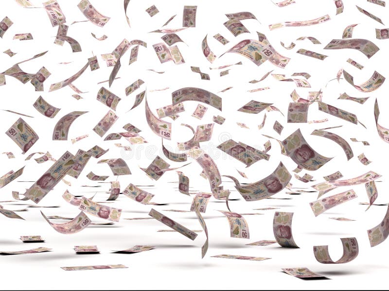 Flying Mexican Pesos stock illustration. Illustration of money - 44921580
