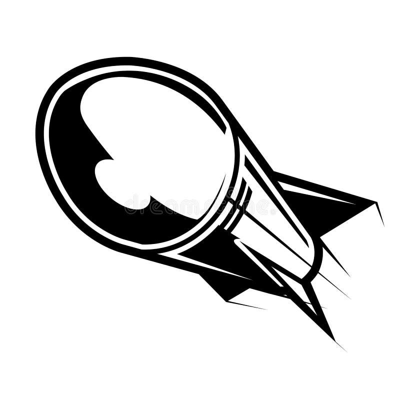 Flying Missile Front View, Rocket in Flight, Air Nuclear Bomb, Atomic ...